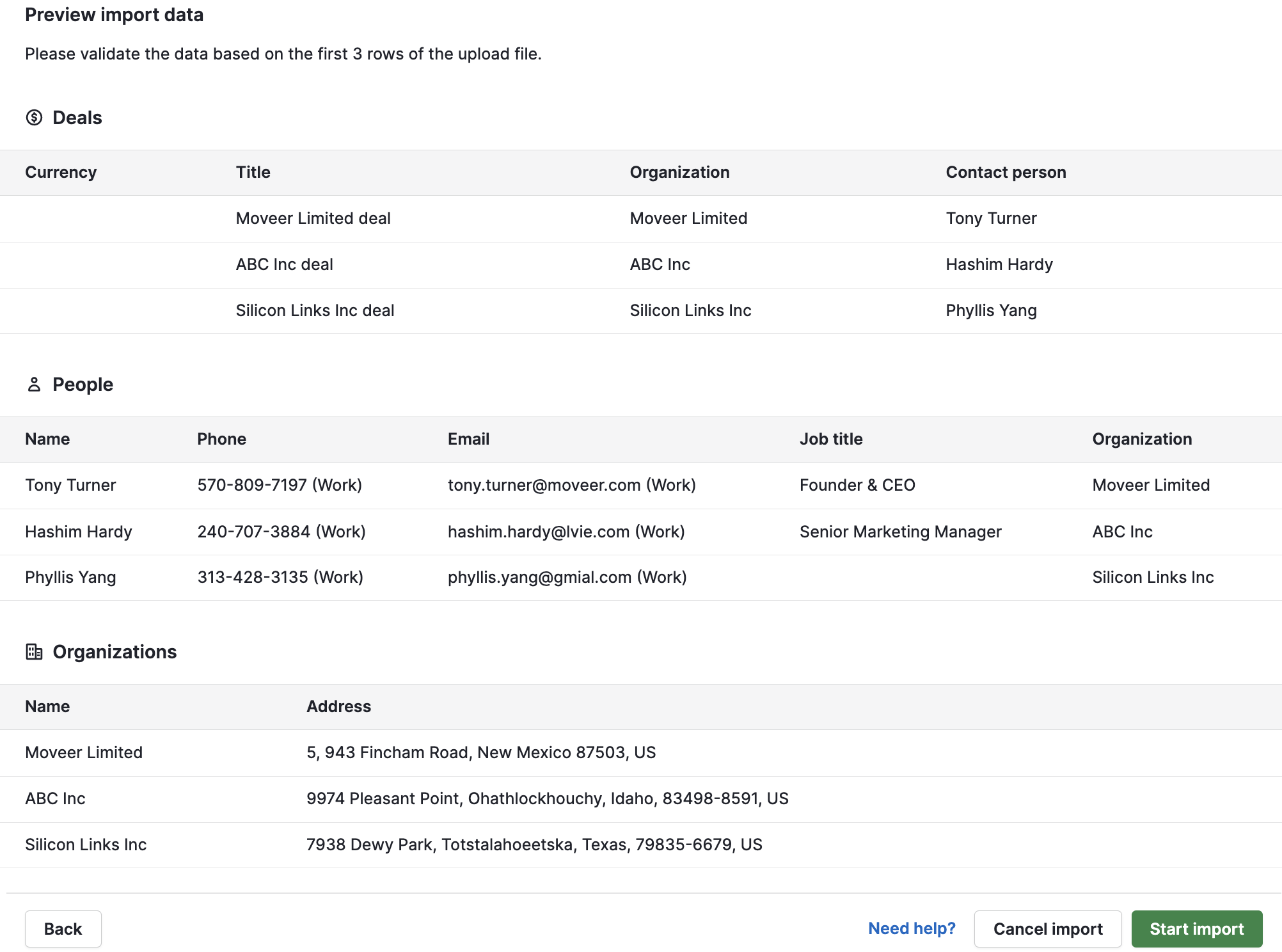 Importing data into Pipedrive with spreadsheets - Knowledge Base | Pipedrive